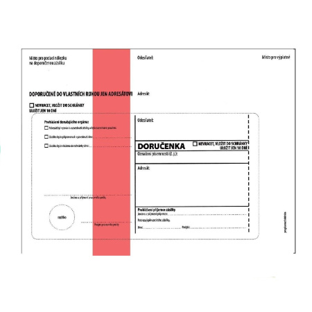 Obálka C5 - Doručenka s poučením NCR, červený pruh | OFFICE PRO ...
